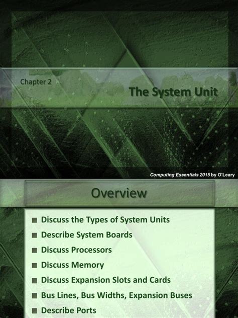 lecture 2 the components of the system unit pdf pdf central
