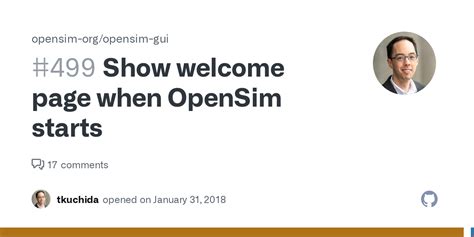 show welcome page when opensim starts · issue 499 · opensim org