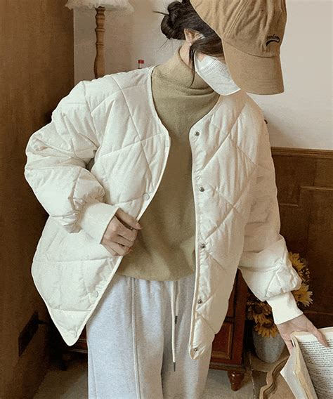 🔥오늘출발🔥 오픈특가할인 노카라 퀄팅 얇은 깔깔이 패딩 에이블리