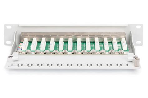 Cat 5e Class D Patchpaneel Afgeschermd 12 Poorts 1u 10 Inch Grijs