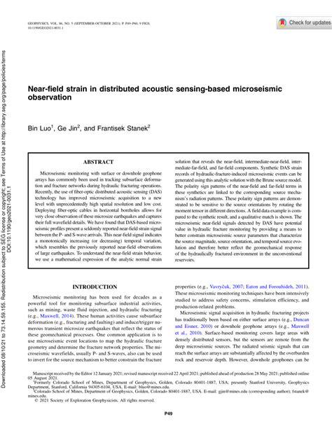Pdf Near Field Strain In Distributed Acoustic Sensing Based