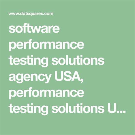 Software Applications Performance Testing Services Dotsquares