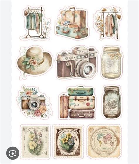 Cute Aesthetic Vintage Stickers For Your Journal