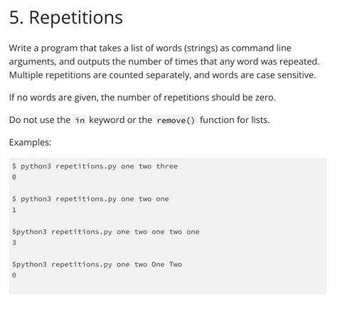 Solved Repetitions Write A Program That Takes A List Of Chegg Com