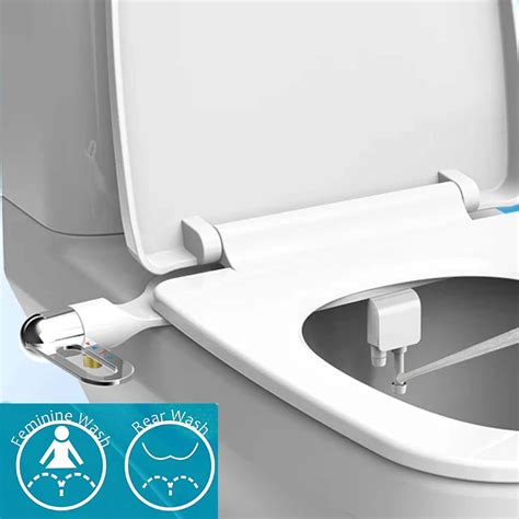 New Ultra Slim Bidet Toilet Seat Attachment Dual Nozzle Bidet Adjustable Water Pressure Non