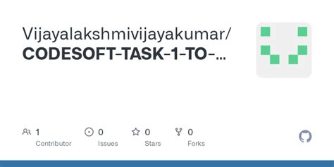 Vijayalakshmi V On Linkedin Github Vijayalakshmivijayakumarcodesoft Task 1 To Do List