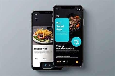 Premium Photo Smartphone App Interface And Social Post Presentation Mockup Isolated