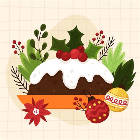 Holiday Dessert Clip Art Christmas Cake Mistletoe Clipart Free
