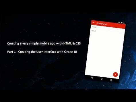 Creating A Very Simple App With Html Css Javascript Part Onsen Ui Youtube Simple