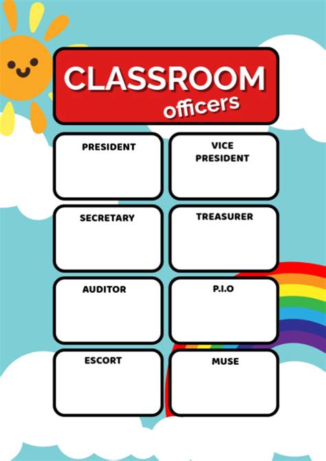 White Classroom Officers A4 Template Postermywall