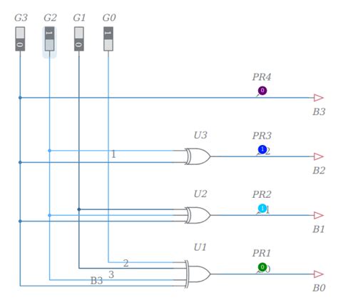 gray code to binary converter multisim live