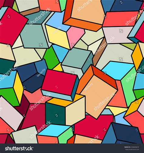 Pile Multicolored Cubes Abstract Seamless Geometrical Stock Vector Royalty Free
