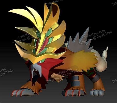 Pokemon Paradox Ancient Entei Gouging Fire Free High Quality Models
