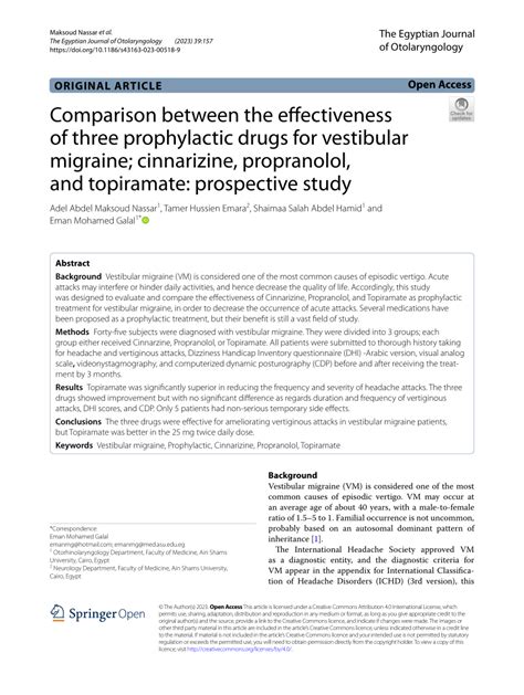 Pdf Comparison Between The Effectiveness Of Three Prophylactic Drugs