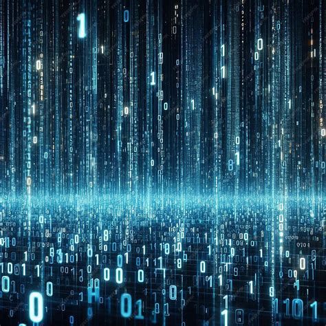 Matrix Style Binary Code Digital Falling Numbers Premium Ai Generated Image