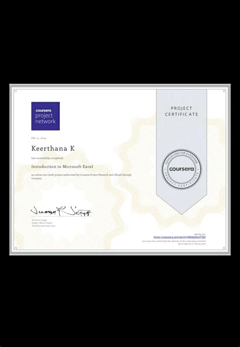 keerthanakumar kumar on linkedin introductiontomicrosoftexcel coursera