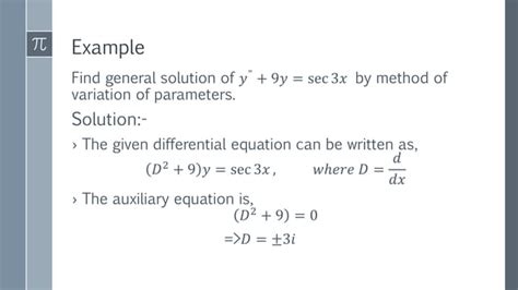 Methods Of Variation Of Parameters Advance Engineering Mathe Mathematics