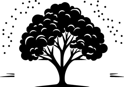 Tree Black And White Vector Illustration 32068437 Vector Art At Vecteezy