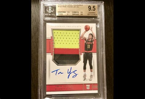 Card Of The Day Trae Young 2018 19 National Treasures Rookie Patch
