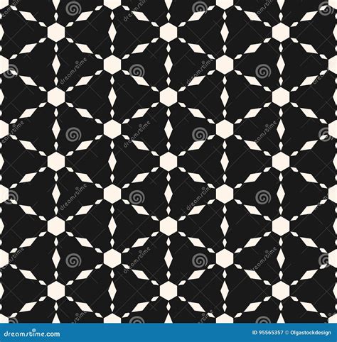 Vector Monochrome Seamless Texture Geometric Pattern Triangular Grid Stock Vector