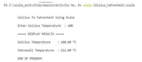 celsius to fahrenheit using scala free computer programming source