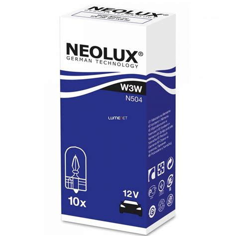 Neolux N504 W3W 12V műszerfal izzó 10db/csomag