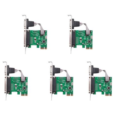 5x Rs232 232 Serial Port Com And Db25 Printer Parallel Port To Pci E Pci Express Card Adapter