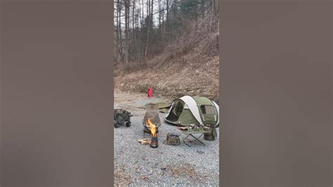 원터치텐트로 미니멀캠핑 Camping 동계캠핑 밀리터리캠핑 Youtube