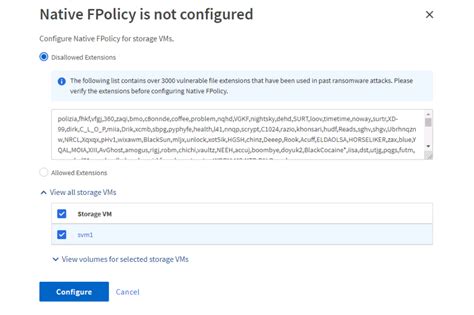 Netapp Ontap Whitelist And Blacklist Extensions With Fpolicy Via Cli