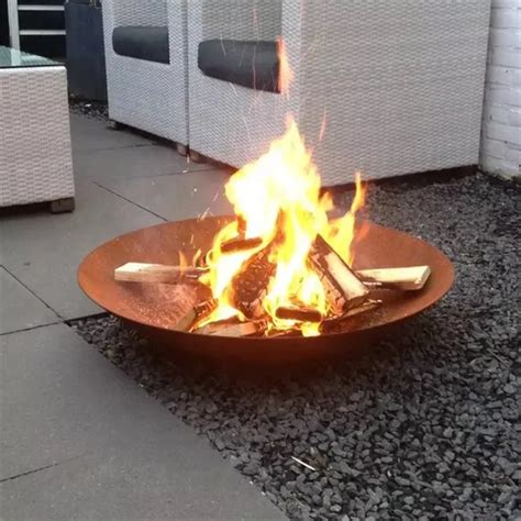 Outdoor Round Metal Heating Brazier Corten Steel Fire Pit Steel Outdoor