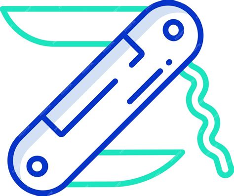 Premium Vector Pocket Knife Outline Color Vector Illustration