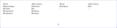 Tables Tabbing Environment With Automatic Headers Tex Latex Stack