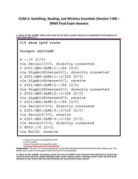 Ccna 2 V70 Final Exam Answers Full Switching Routing And Wireless