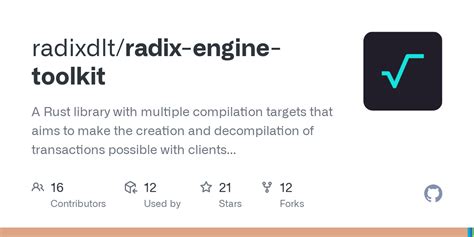 GitHub Radixdlt Radix Engine Toolkit A Rust Library With Multiple