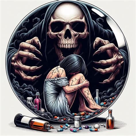 Drug Addiction Illustration Premium Ai Generated Image