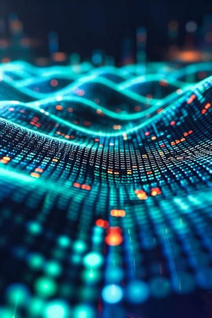 premium photo digital data flow binary coding in cyberspace blue