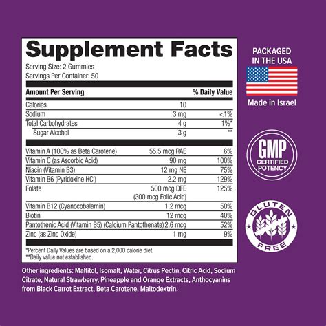 Hi Health Multivitamínico Sin Azúcar Vitamina Cetogénica Vitamina C Vitamina D A Base De Plantas