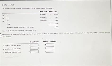 Solved Cost Flow Methods The Following Three Identical Units Chegg Com