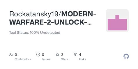 Github Rockatansky19 Modern Warfare 2 Unlock All Tool Mw2 Unlock All Tool Tool Status 100
