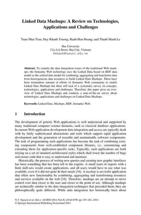 Pdf Linked Data Mashups A Review On Technologies Applications And