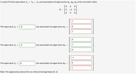 Solved Point Find The Eigenvalues Chegg