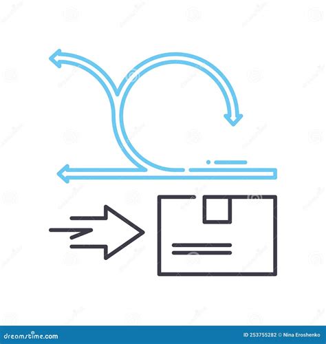Agile Manufactoring Line Icon Outline Symbol Vector Illustration Concept Sign Stock Vector