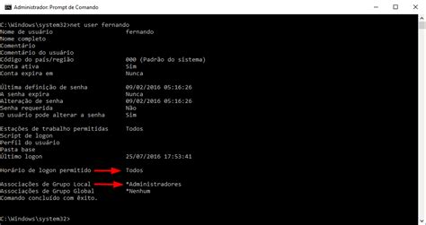 Contas Usuários Locais Modo CMD