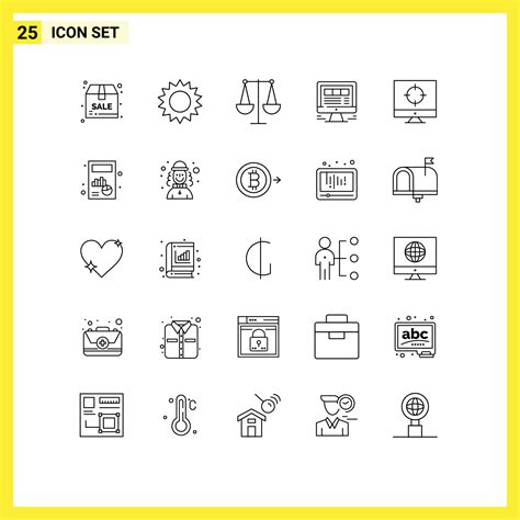 Set Of 25 Vector Lines On Grid For Business Internet Balanced Website Browser Editable Vector