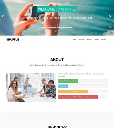 Bootstrap 3 One Page Template Shuffle