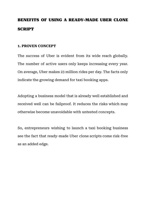 ppt 7 benefits of using a ready made uber clone script powerpoint