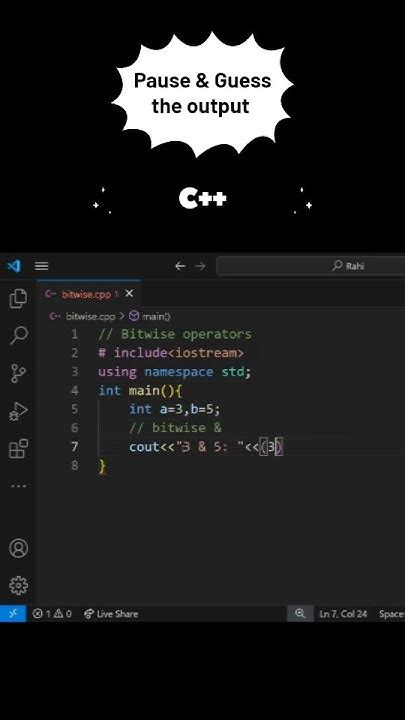 Bitwise Operators Ccodingprogrammingpracticebadicsshorts