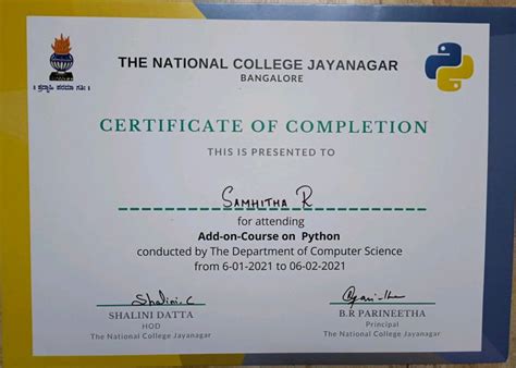 Samhitha R On Linkedin Im Happy To Share That I Have Completed Add On