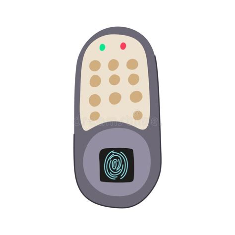 Modern Fingerprint Door Lock Cartoon Vector Illustration Stock Vector Illustration Of Vector