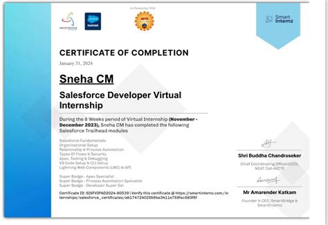 Sneha Cm On Linkedin Salesforcedeveloper Aicte Salesforce